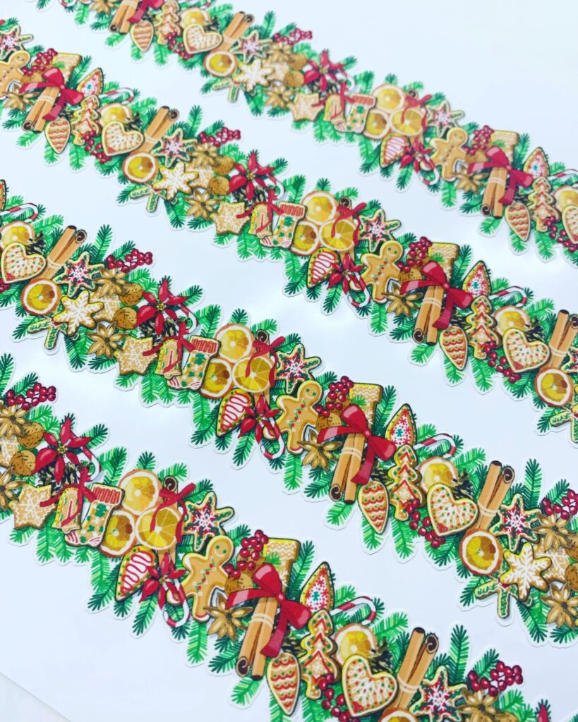 Precut Icing strips – 1.6 inch x 10inch – 4 strips Xmas band – Zahari
