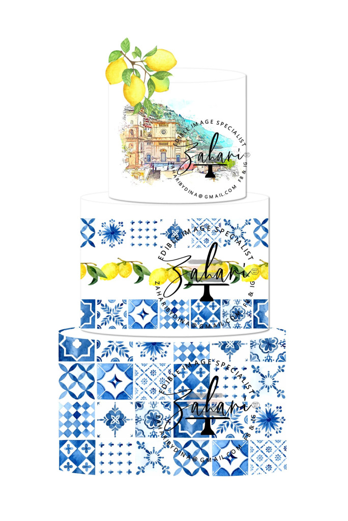 Scrapbook edible frosting sheet – A3 icing sheet 40 x 25cm – Blue Tile ...