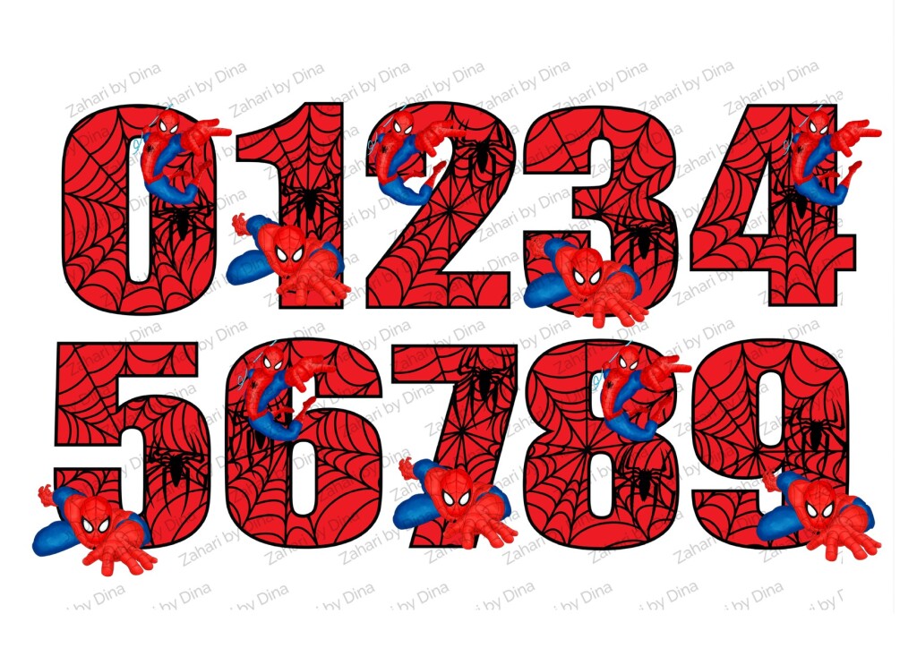 Precut Spiderman Numbers – Please READ description – Zahari