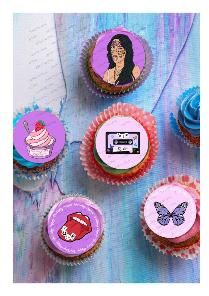 Olivia Rodrigo Aug24 Inspired Birthday Edible Icing Toppers for cookies ...