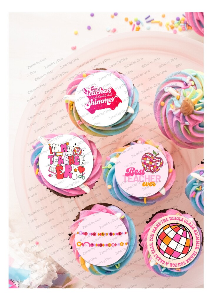 Edible icing precut toppers for cookies or cupcakes – Thank you teacher ...