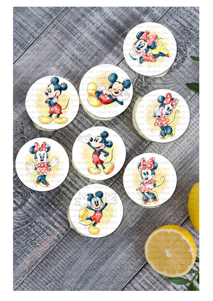 Mickey/Minnie Edible Icing Toppers for cookies or cupcakes Dec24 ...