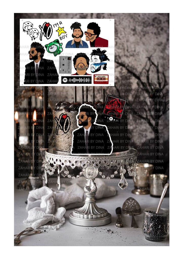 The Weeknd edible image icing Cut outs A5 or A4 |Edible Cake topper ...