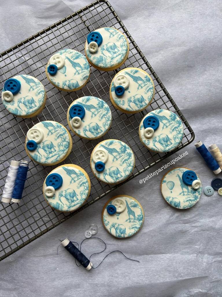 Scrapbook edible print on icing or precut toppers – Chinoiserie Toile ...