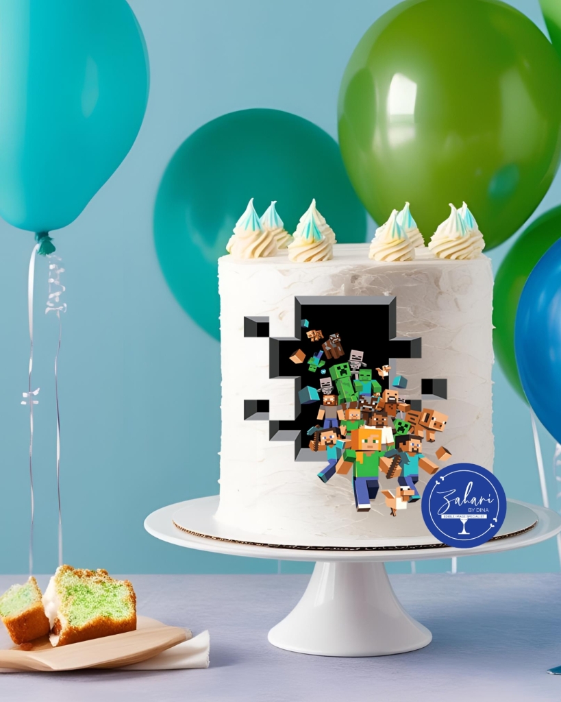 Minecraft edible cake decorating icing cut out – A5 sheet |Edible Cake ...