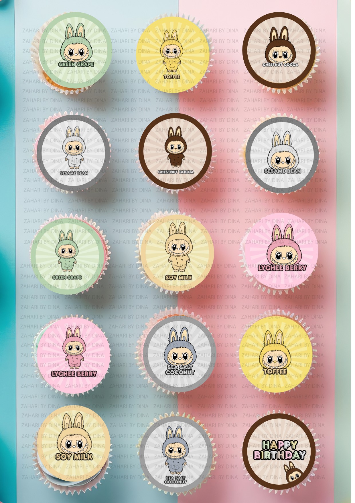 Labubu edible images Classic Collection May25 icing toppers for cookies ...