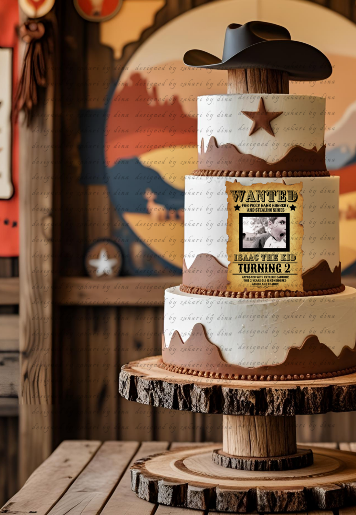 Wanted sign Cowboy edible icing cake decorating – A5 icing |Edible Cake ...