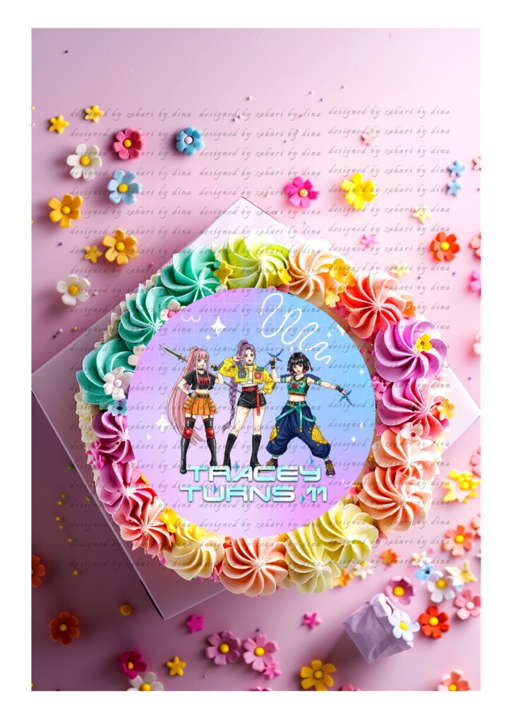 Kpop Demon Hunter Edible Icing Cake Decorating 7inch Round Cake