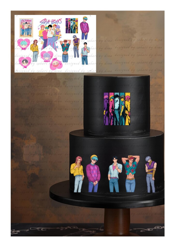 Saja Boys edible icing cake image cut outs – KPOP |Edible Cake topper ...