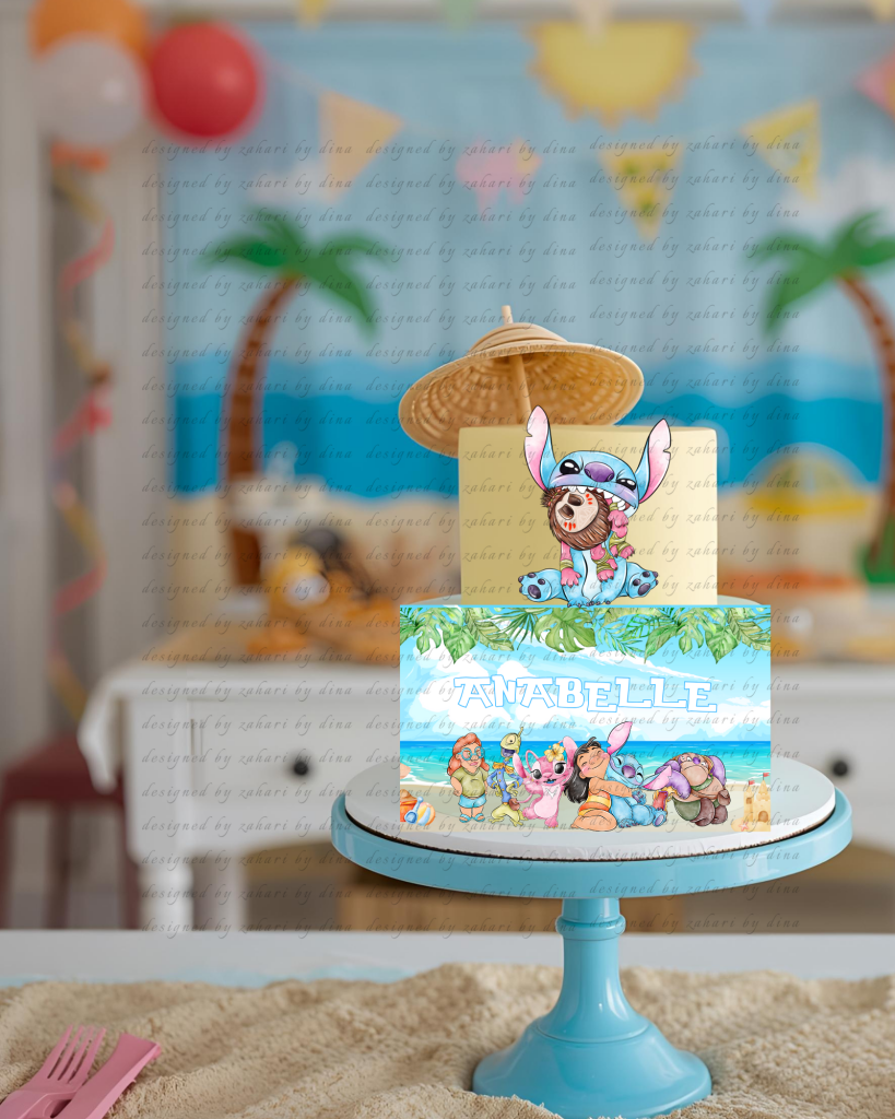 Stitch & Friends edible icing cake decorating – A3 icing cake wrap ...