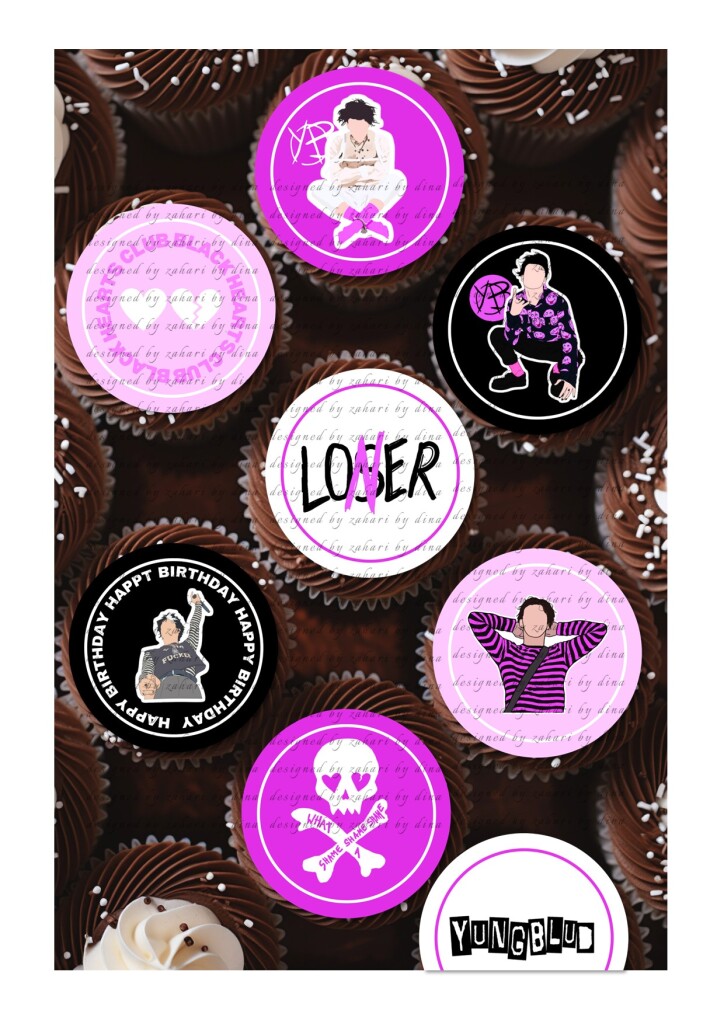 Yungblud Inspired Birthday Edible Icing Toppers for cookies or cupcakes ...
