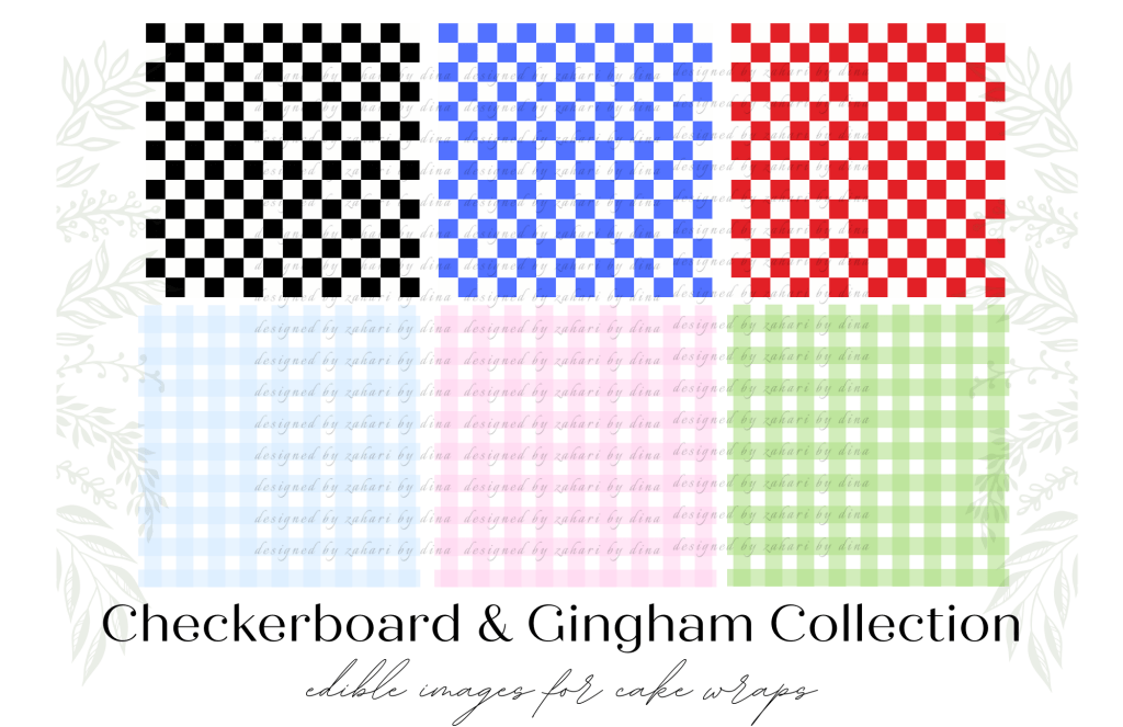 Checkerboard Gingham Image Cake wrap – Icing Sheet – Edible Image A4 or ...